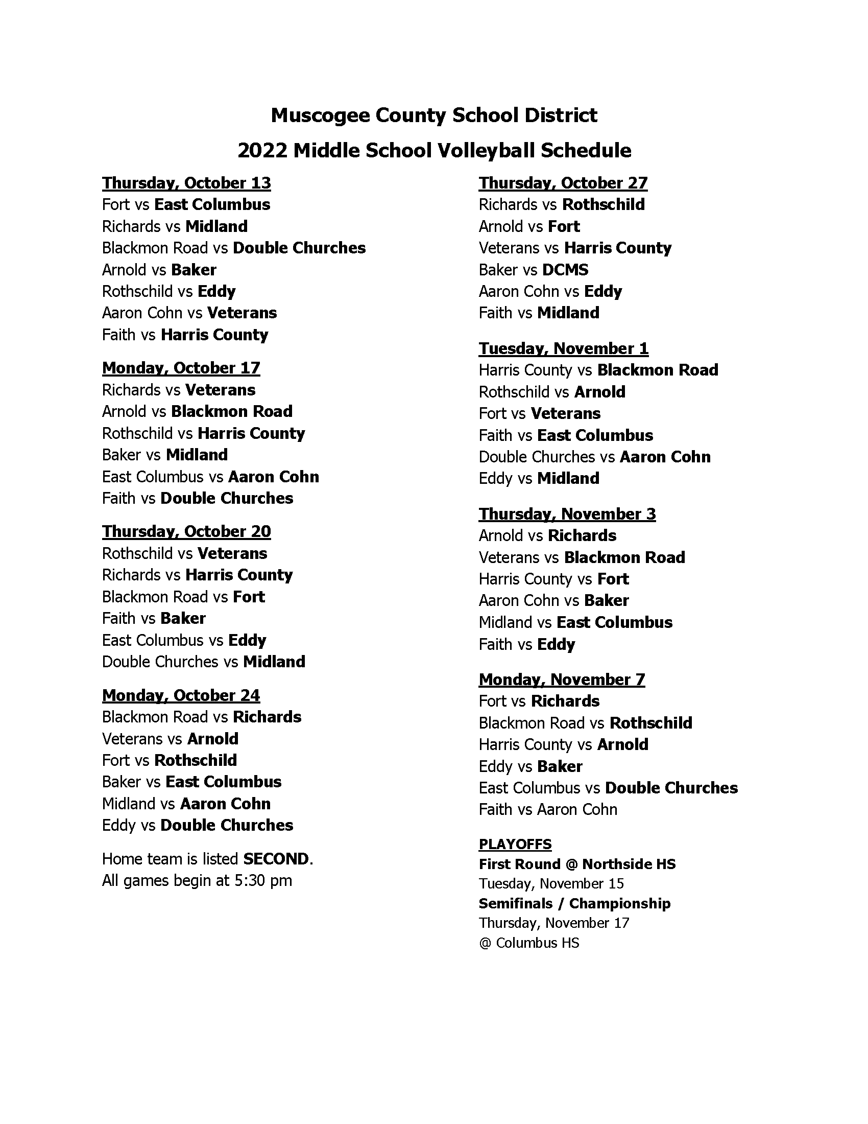 Volleyball Blackmon Road Middle School