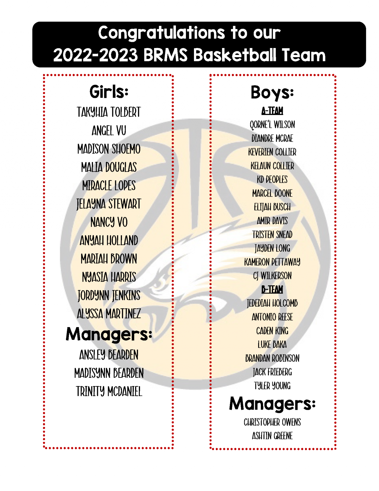 Basketball | Blackmon Road Middle School