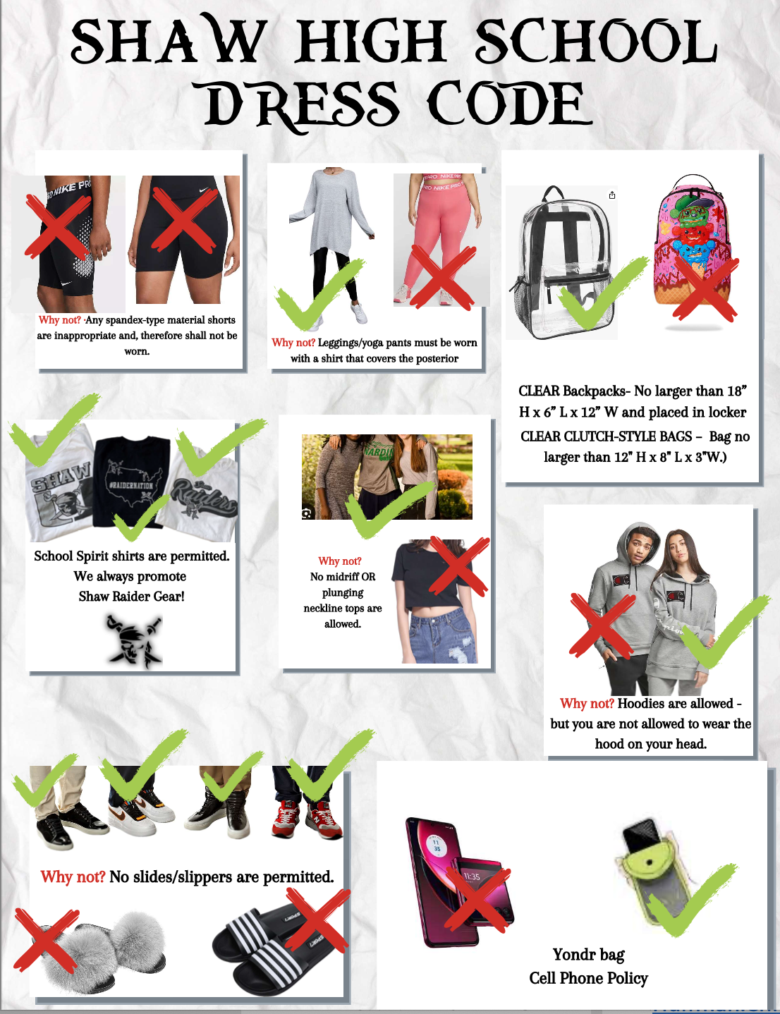 Dress Code Policy | Shaw High School